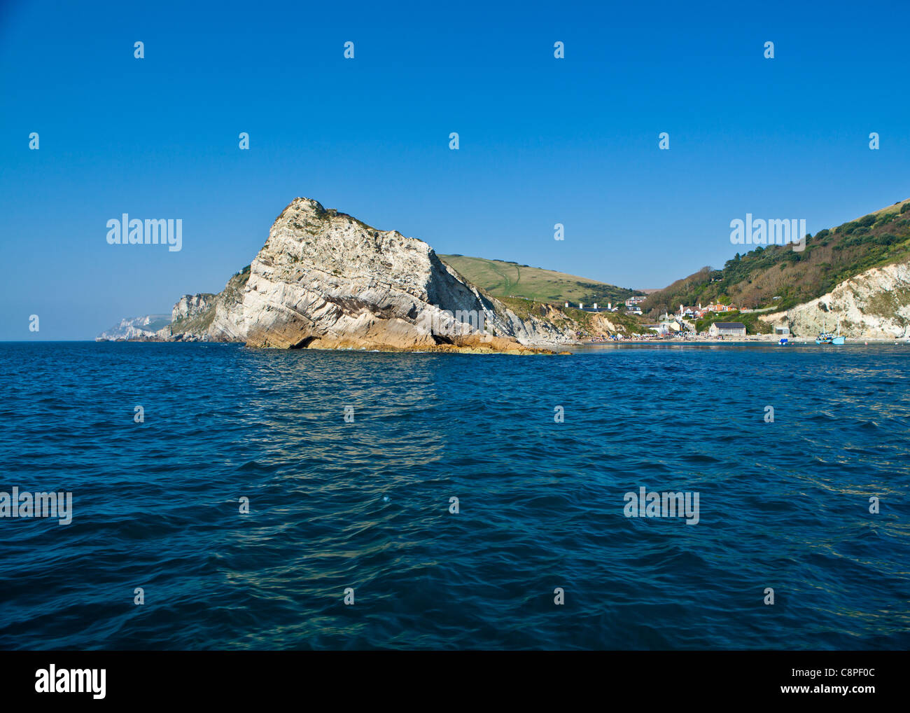 Lulworth cove fishing boat hi-res stock photography and images - Alamy