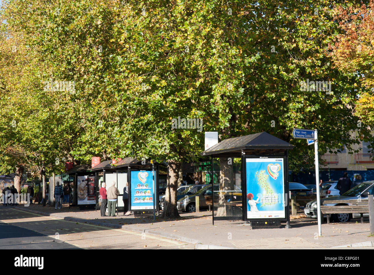 Bus stop in Ringwood Hampshire Stock Photo - Alamy