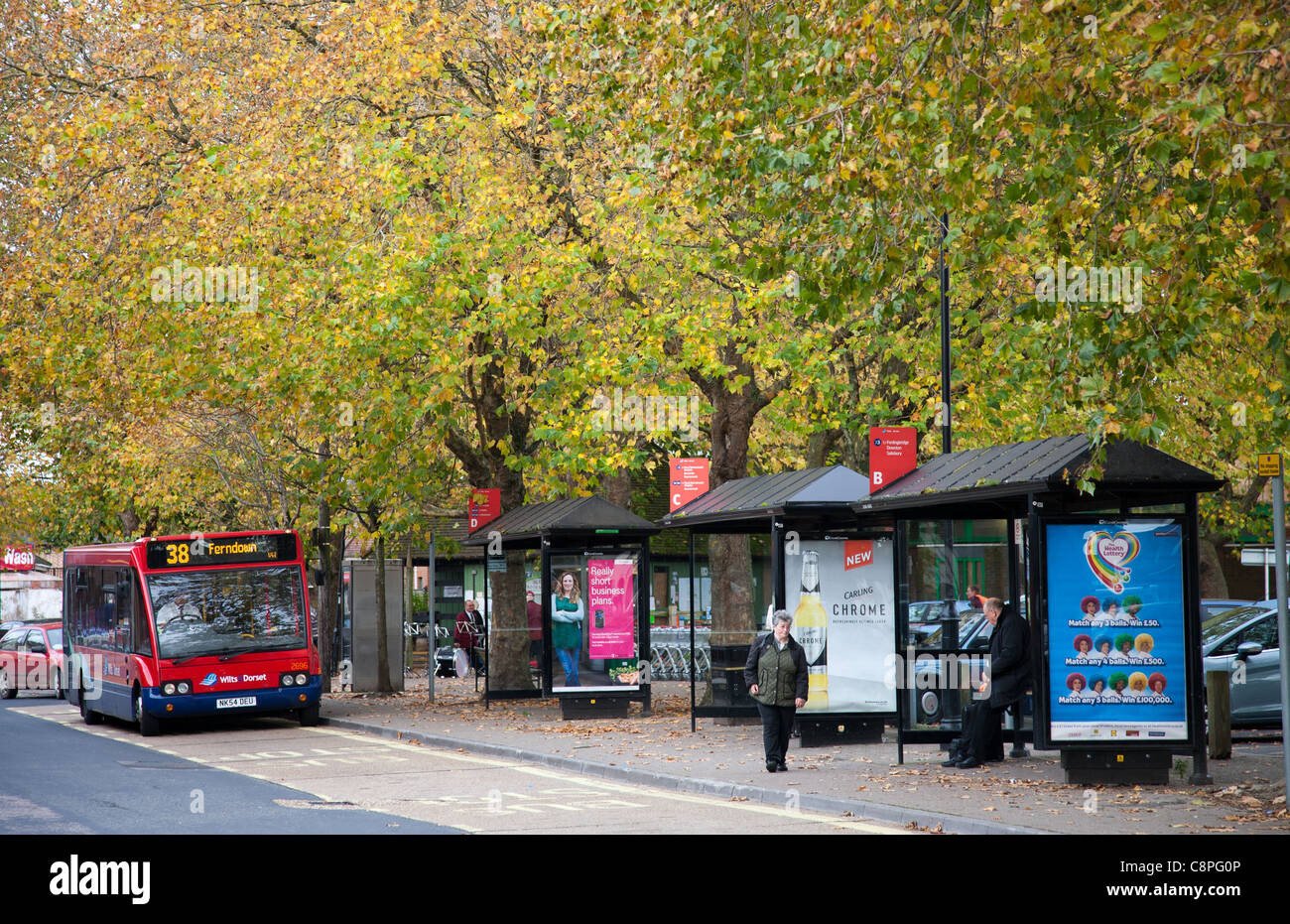 Bus stop in Ringwood Hampshire Stock Photo - Alamy