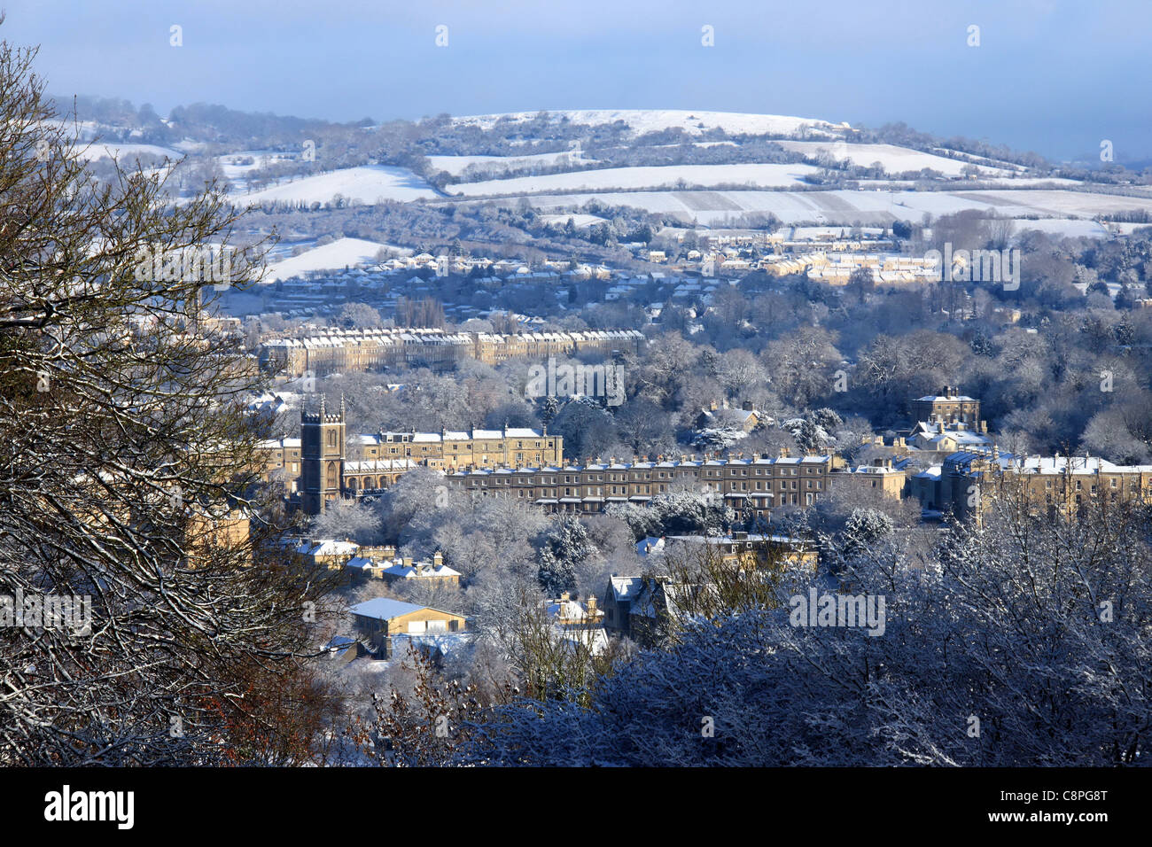 Georgian Bath in the winter snow Stock Photo - Alamy