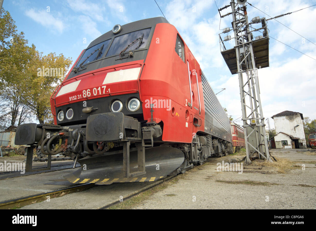 front view of a modern electrical locomotive Stock Photo - Alamy