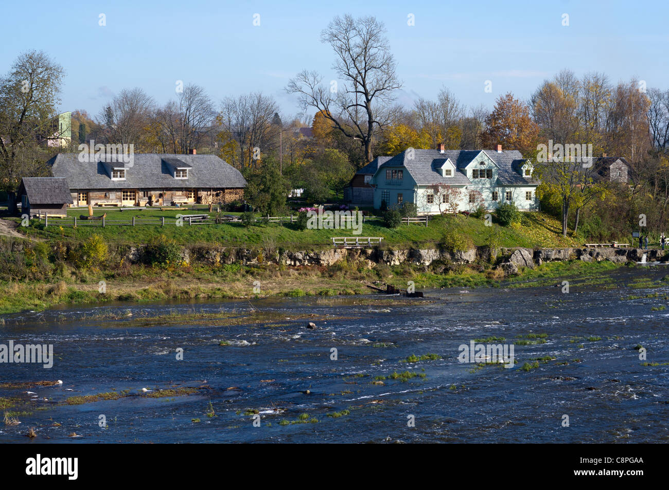 House's near the river Stock Photo - Alamy