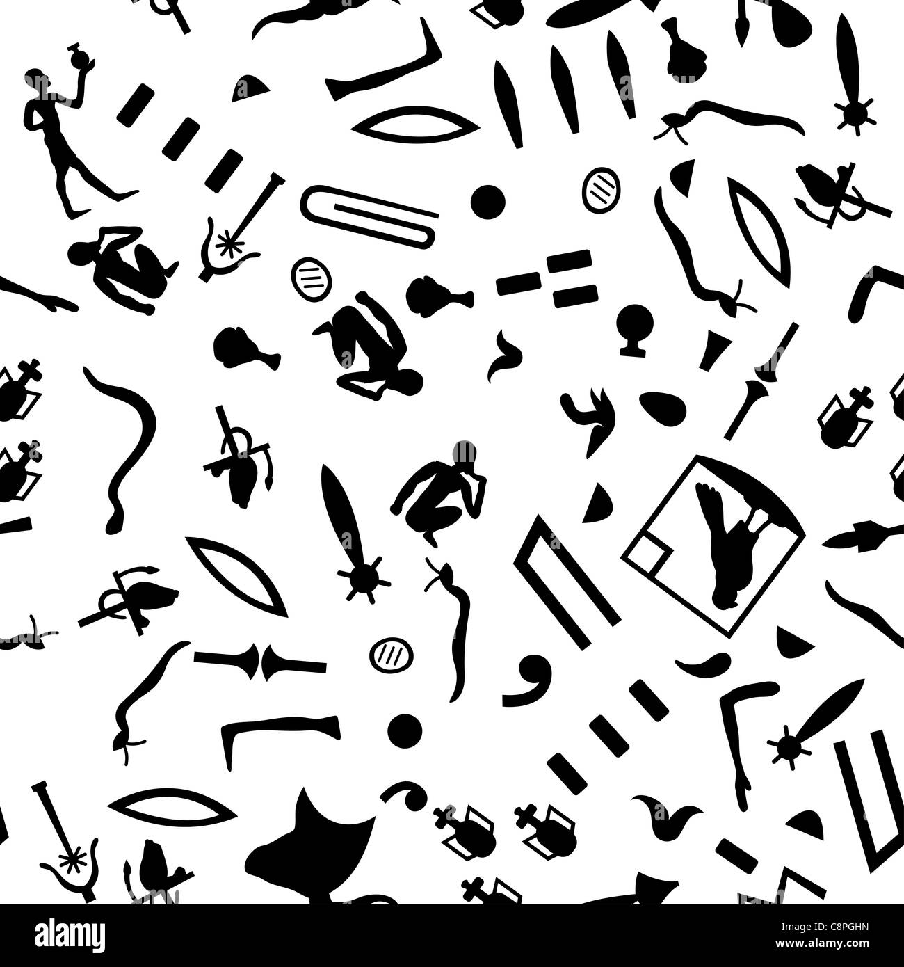 Egyptian seamless hieroglyphs pattern Stock Photo - Alamy