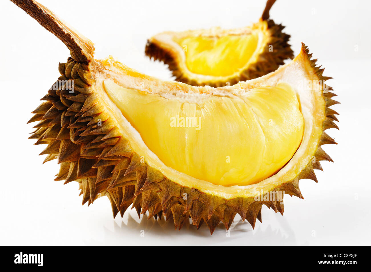 durian on white Stock Photo - Alamy