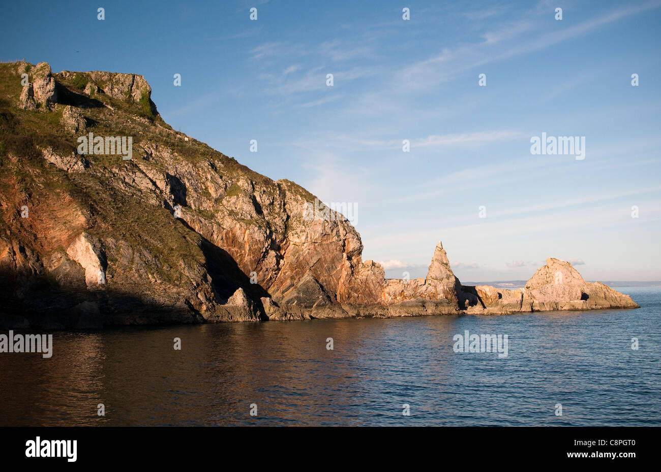 The seemingly sculpted point of the headland is known as Long Quarry ...