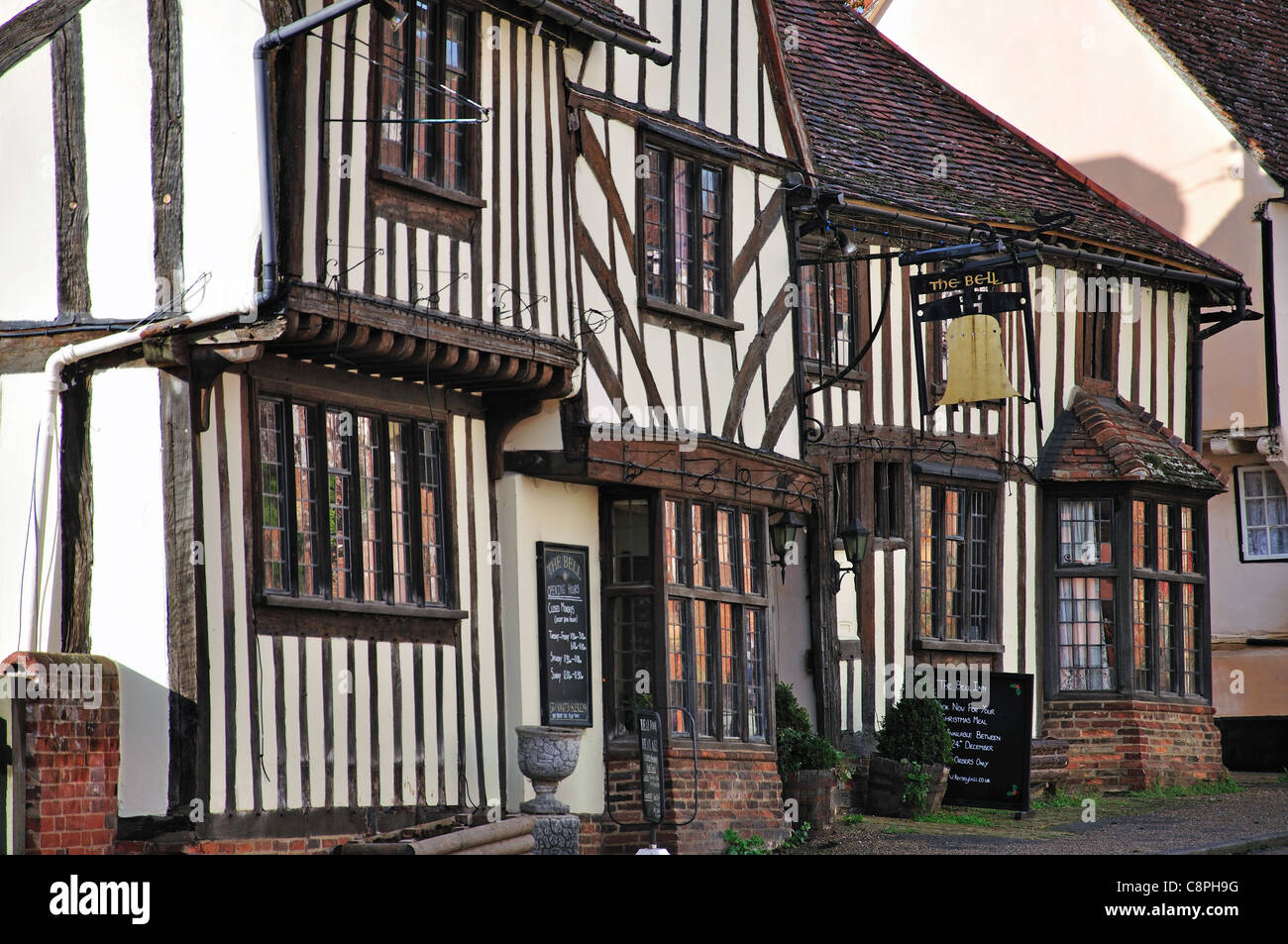 14th century, The Bell Inn, The Street, Kersey, Suffolk, England ...