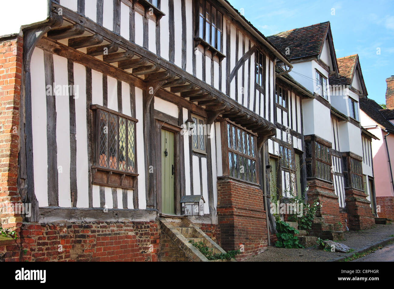Timber-framed Tudor building on The Street, Kersey, Suffolk, England ...