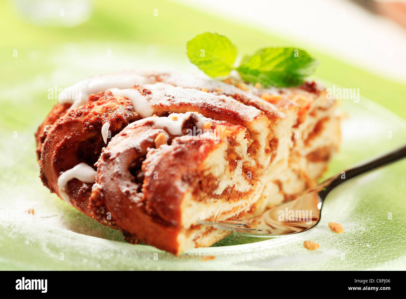 Sweet breakfast pastry with nutty filling - detail Stock Photo - Alamy