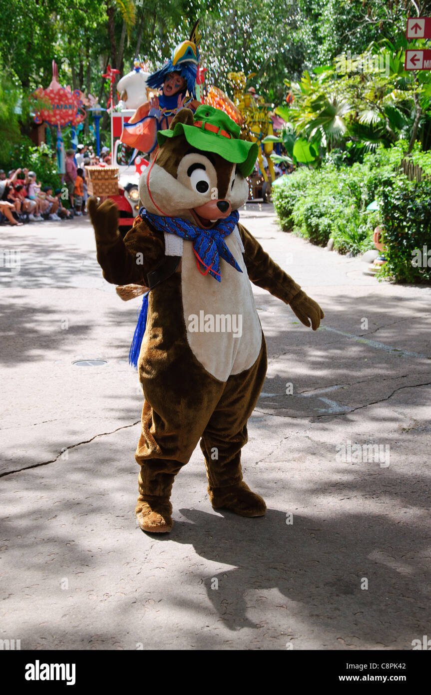 mickeys jammin jungle parade with the chipmunks Stock Photo - Alamy