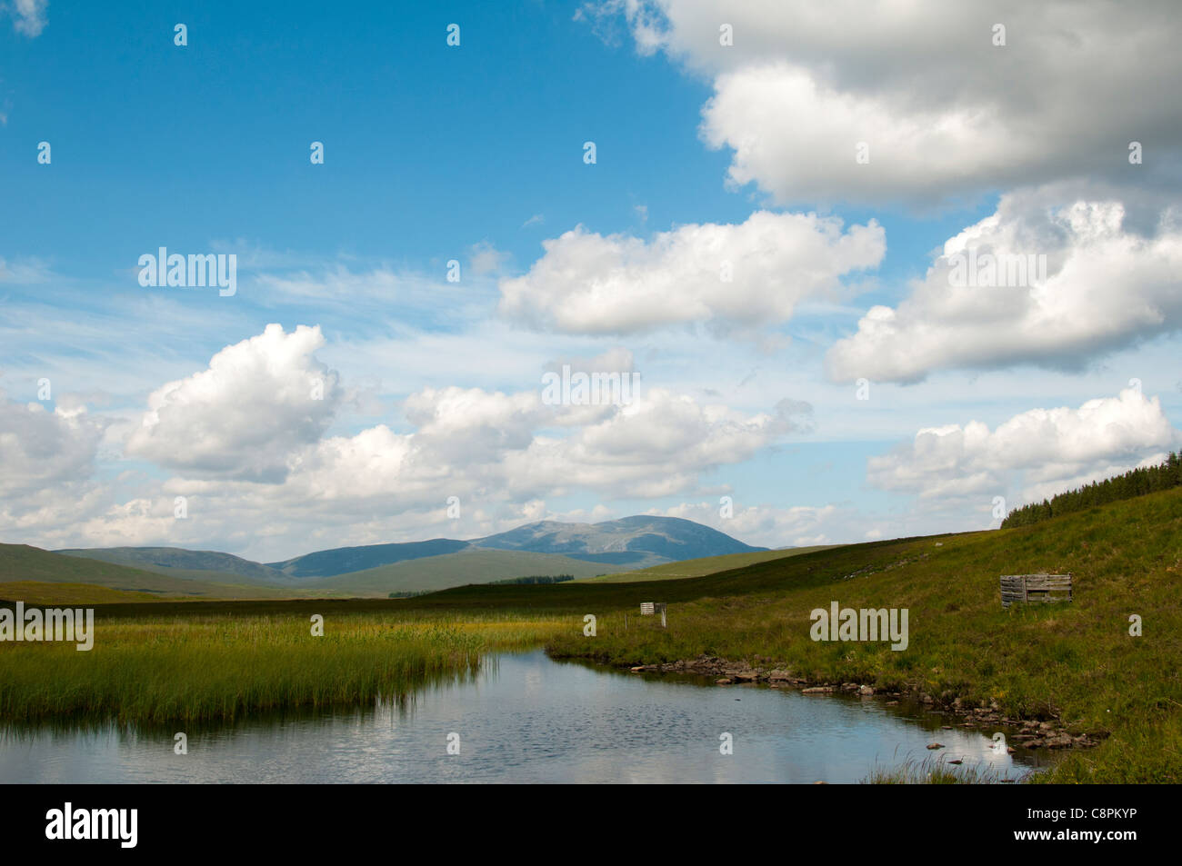 Ben Hee from the river Mudale, near Altnaharra, Sutherland, Scotland ...