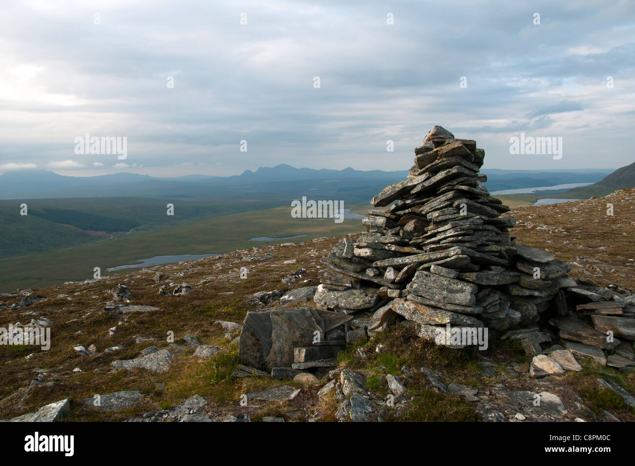 The mountains of Sutherland from Cnoc Sgriodain, the south western peak ...