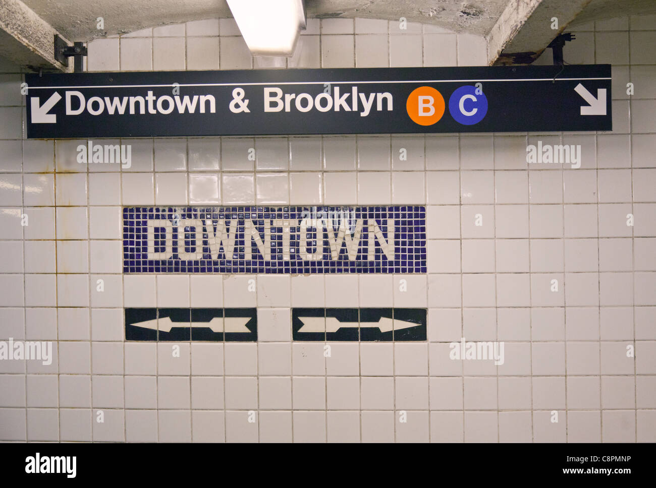 Downtown subway sign Stock Photo - Alamy