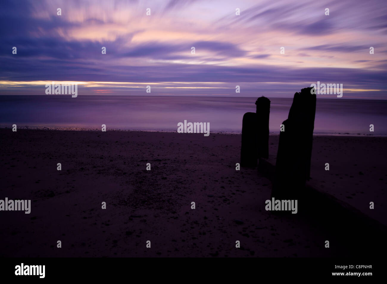 Groynes, coastal management at Spurn Point on the East Yorkshire coast ...