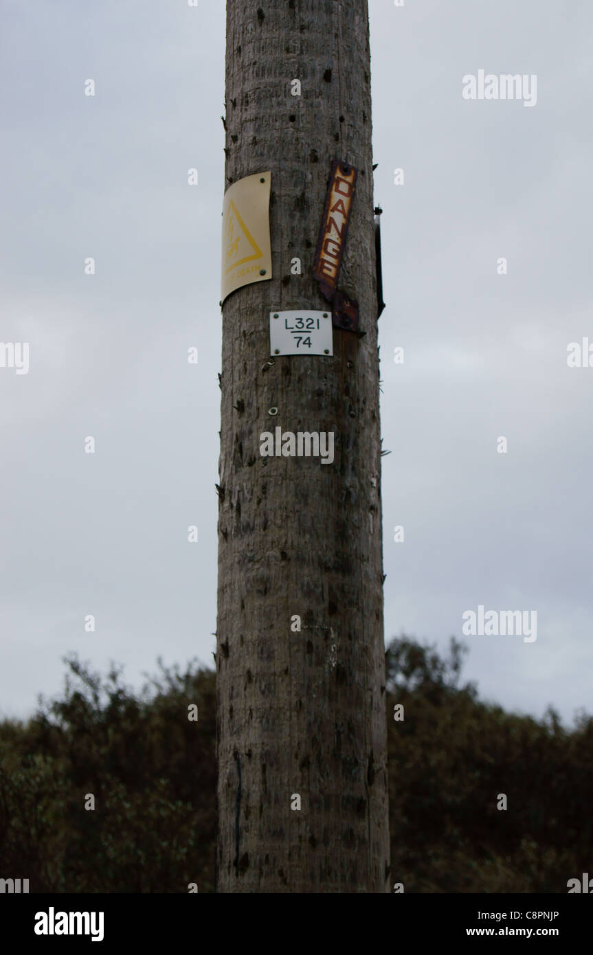 Electricity pole sign hi-res stock photography and images - Alamy