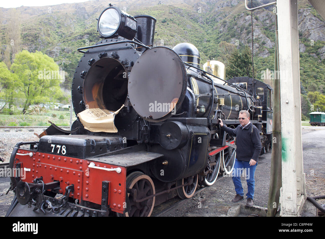 Owner David Bryce, with The Kingston Flyer vintage steam train ...