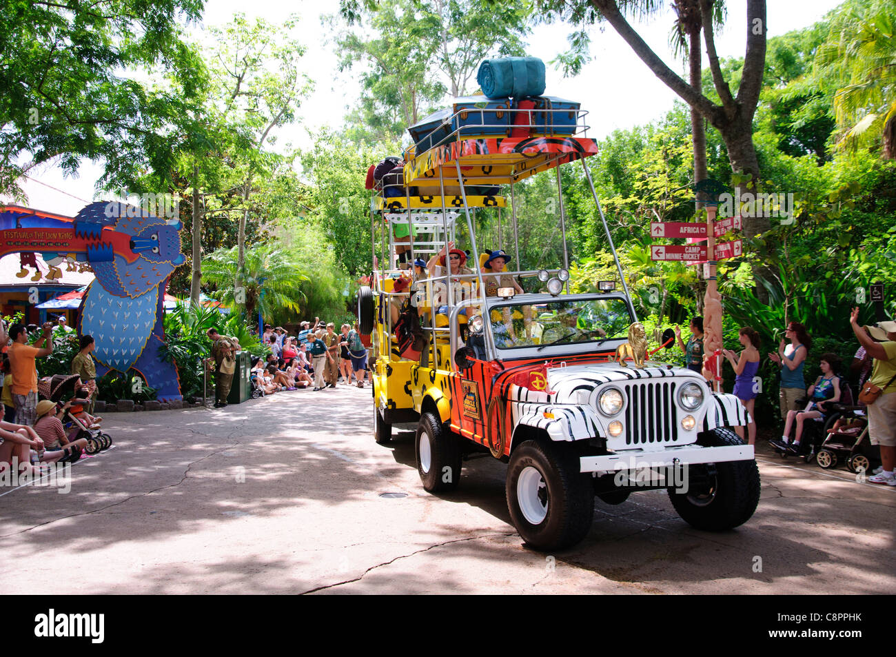 floats for the jammin jungle parade in walt disney world resort parks ...