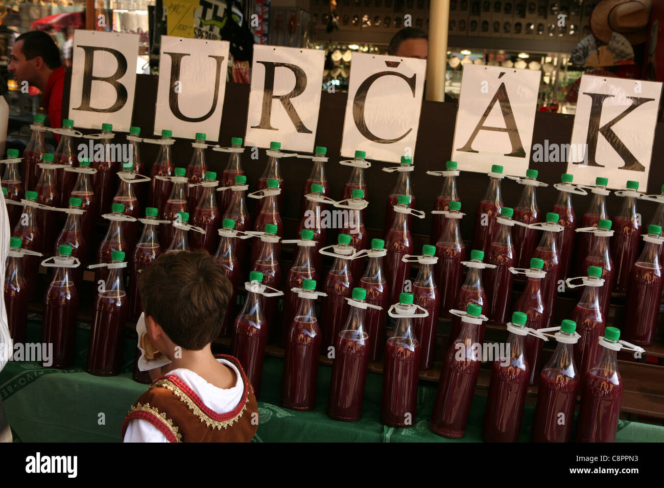 Bottles of young wine known as federweisser or burcak at the annual ...