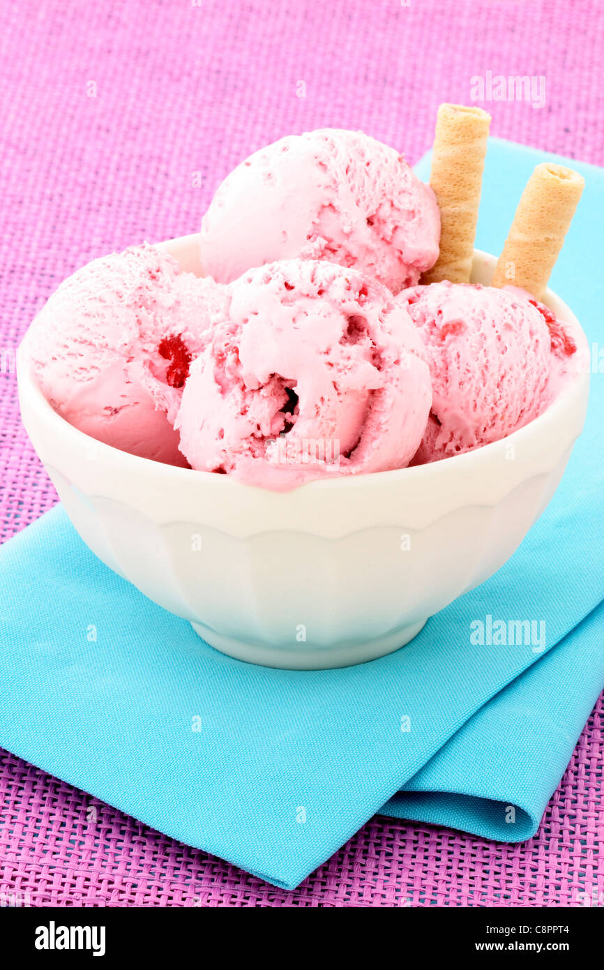 delicious strawberry ice cream real ice cream not fake or mashed ...