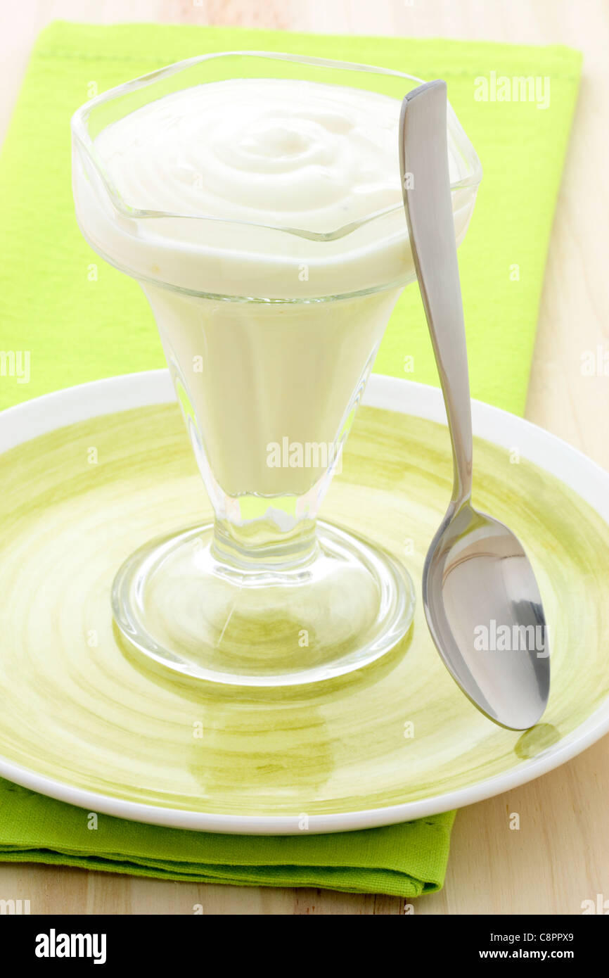 fresh and delicious creamy yogurt, healthy smooth snack Stock Photo - Alamy