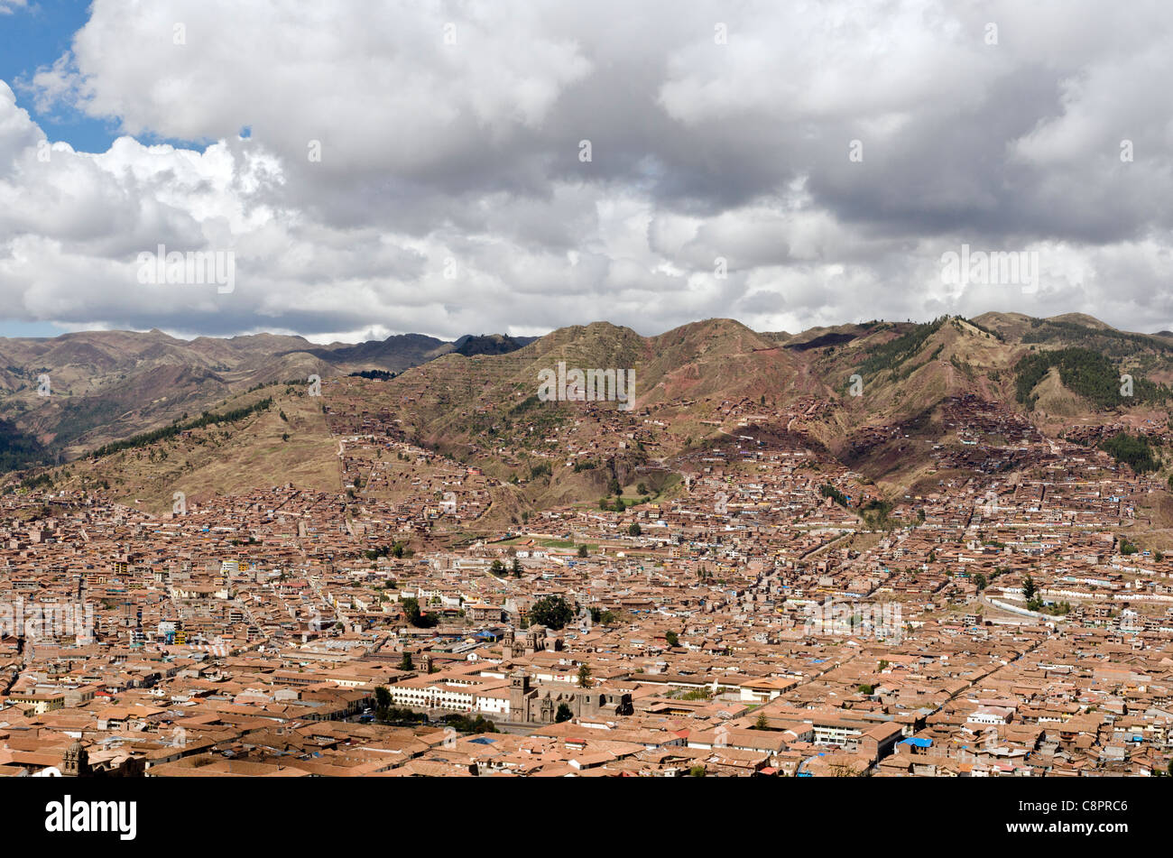 Aerial view of Cusco city Peru Stock Photo - Alamy