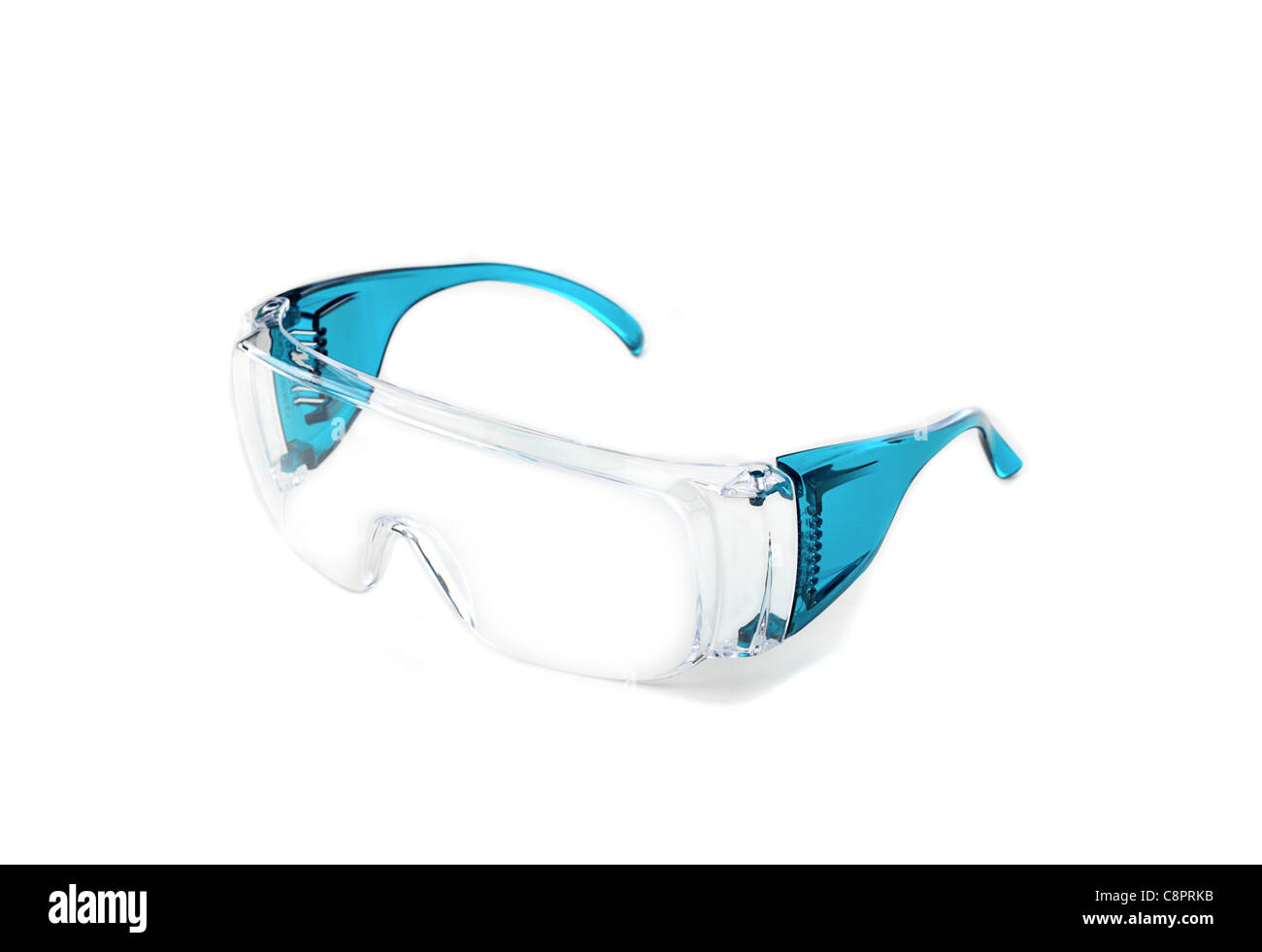 Clear safety glass isolated white background Stock Photo - Alamy