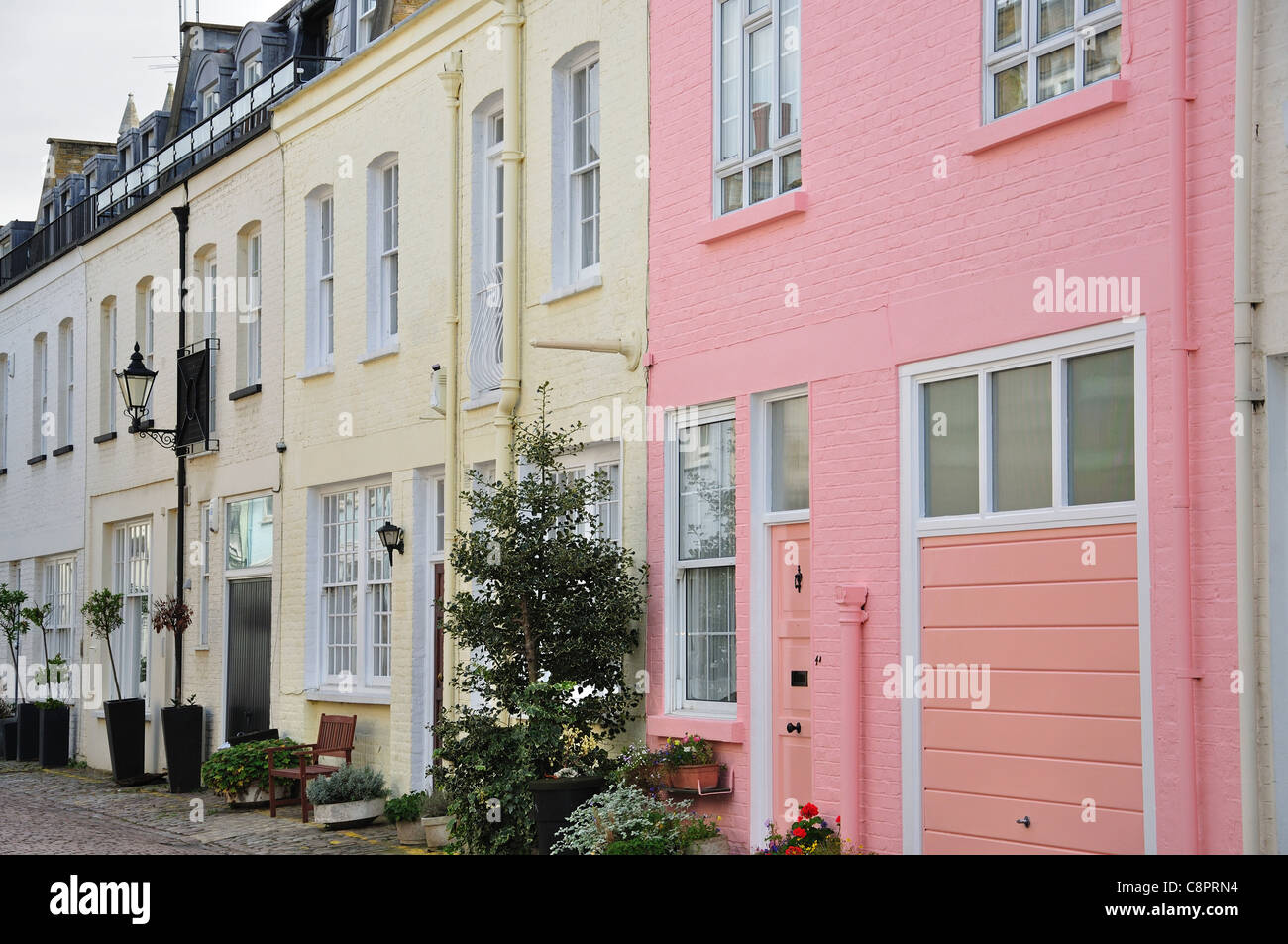 Colourful houses in Princes Gate Mews, Kensington, Royal Borough of ...