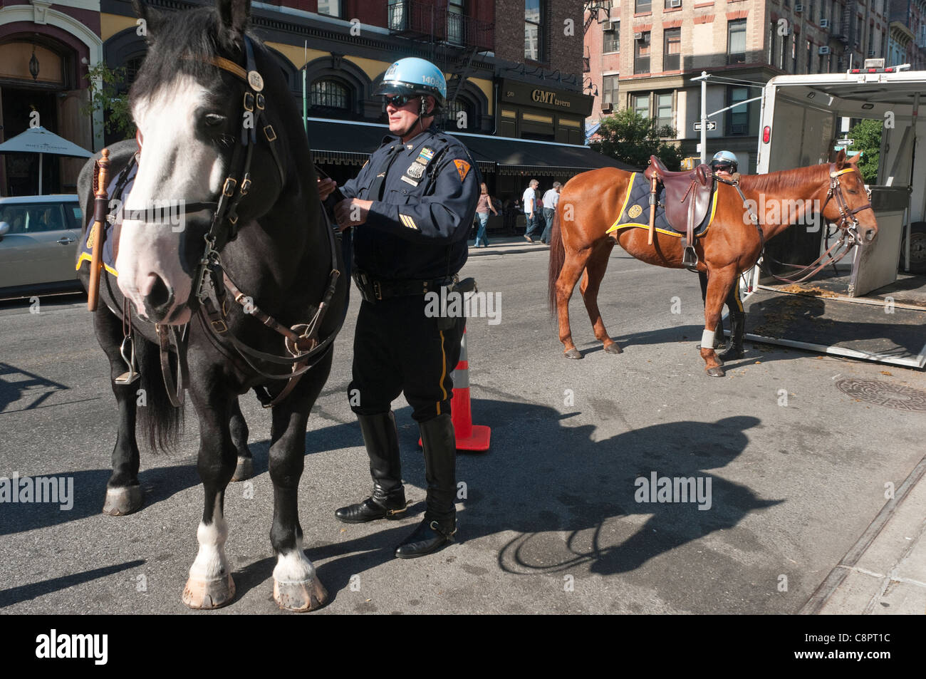 New York, NY - 8 October 2011 Officers from one of NYPD's Mounted Units ...