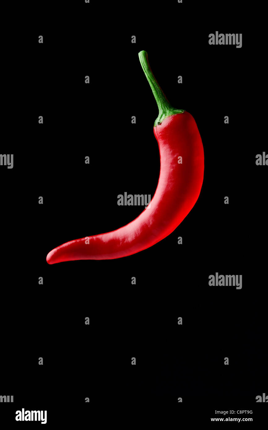Chilli pepper over black background Stock Photo - Alamy