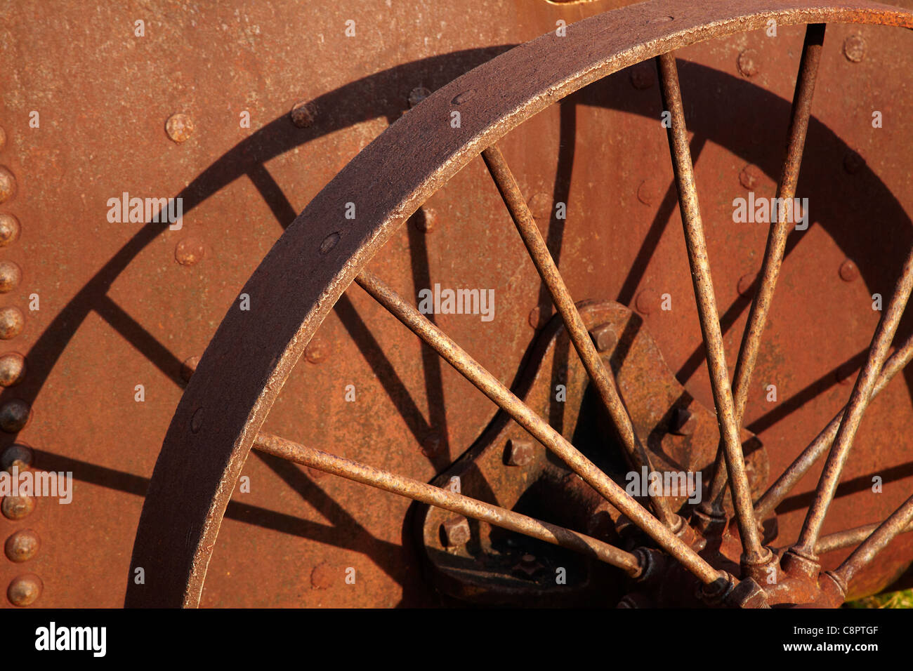 Rusty wheel on historic gold rush relic, Pine Creek, Northern Territory ...