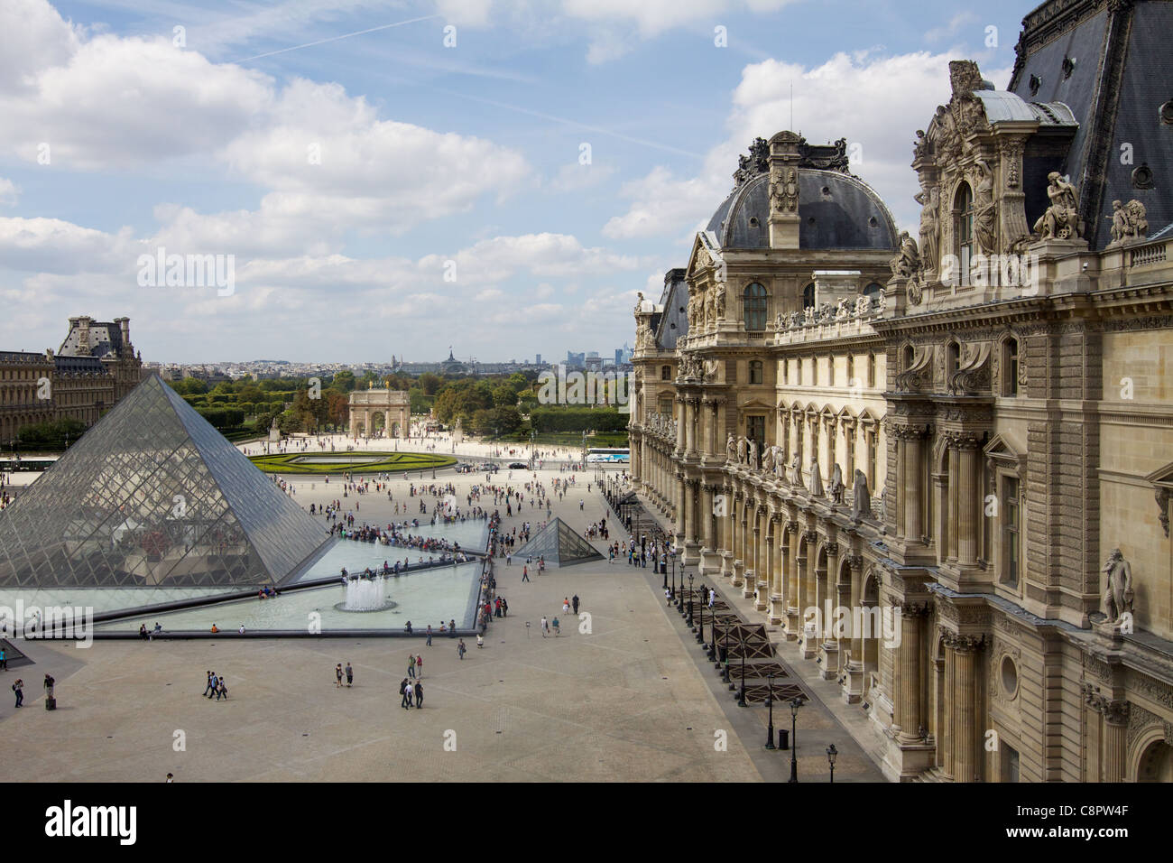 Louvre pyramid top view hi-res stock photography and images - Alamy