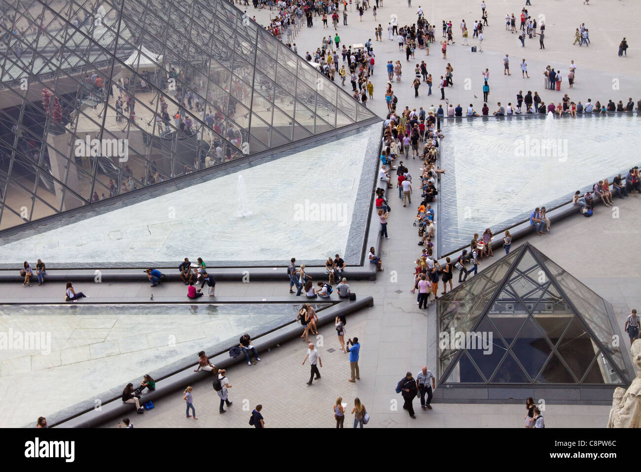 Louvre pyramid top view hi-res stock photography and images - Alamy