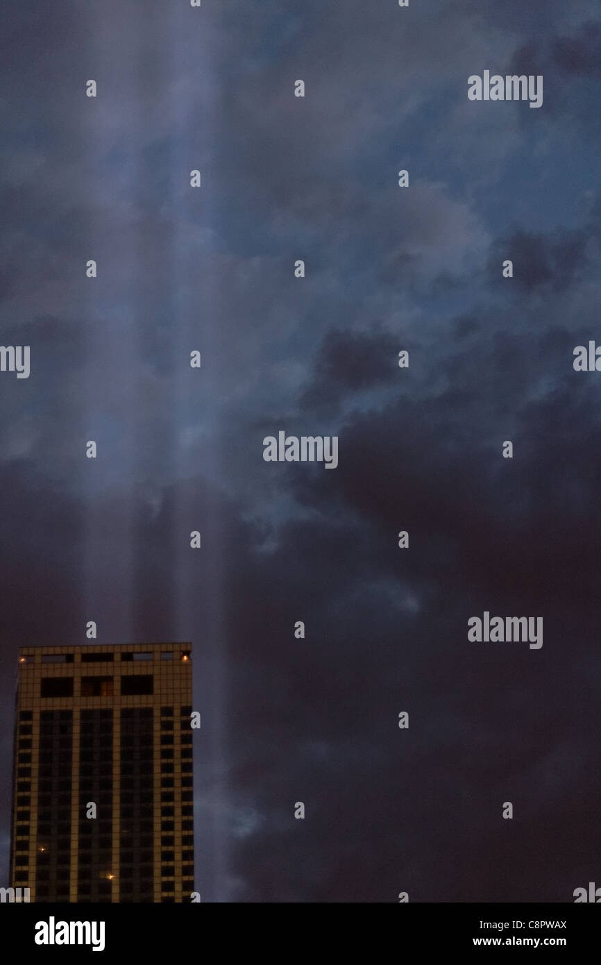 The Columns of Light rising at the Ground Zero WTC Stock Photo - Alamy