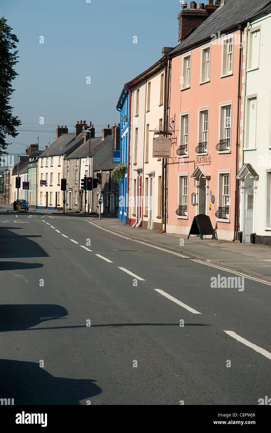 Great Britain, Wales, Brecon, street through town Stock Photo - Alamy