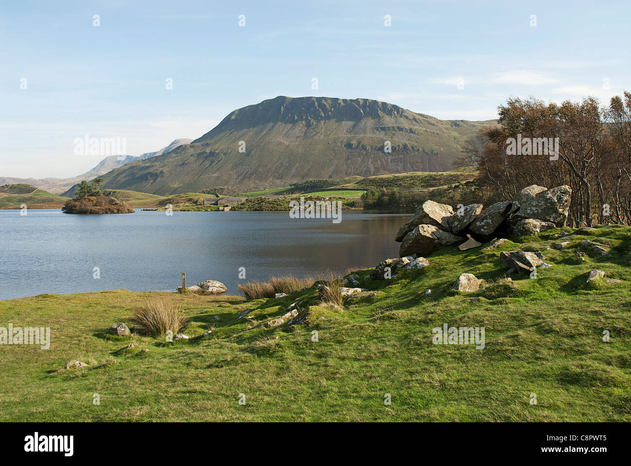 Great Britain, Wales, Llynau Cregennan (Cregennan Lakes), Mountain with ...