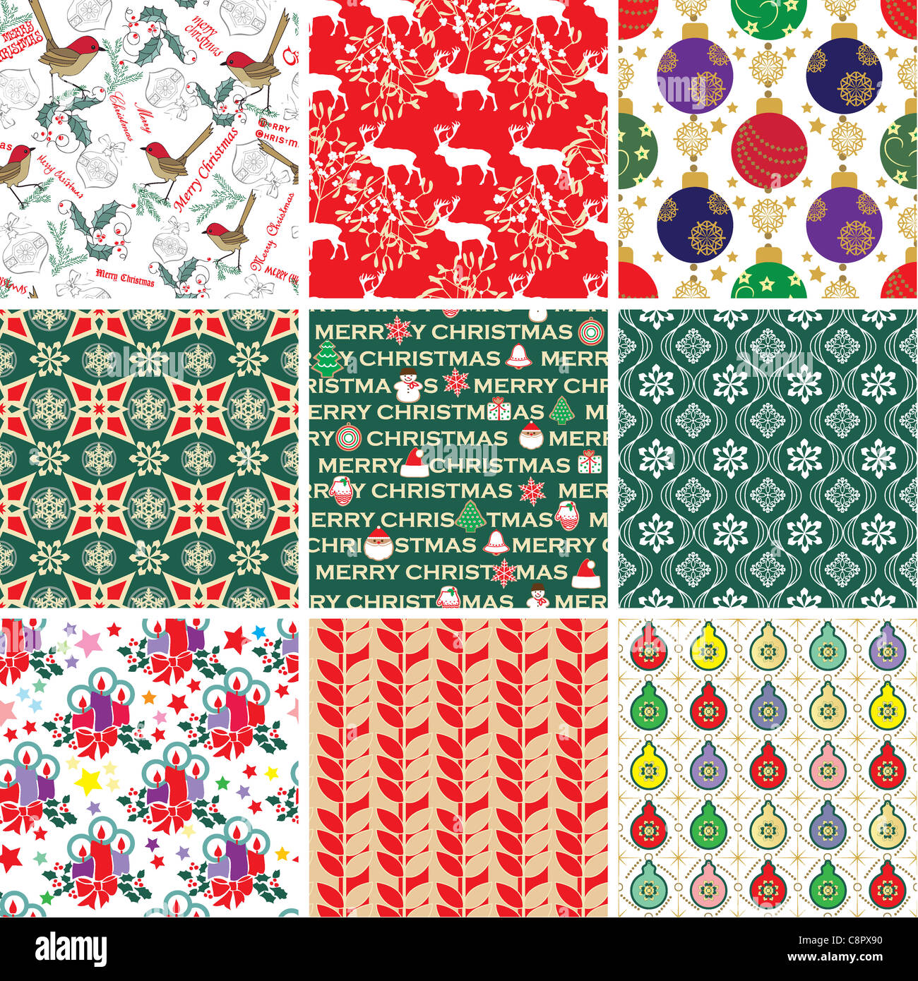 Collection of Christmas Patterns Stock Photo - Alamy