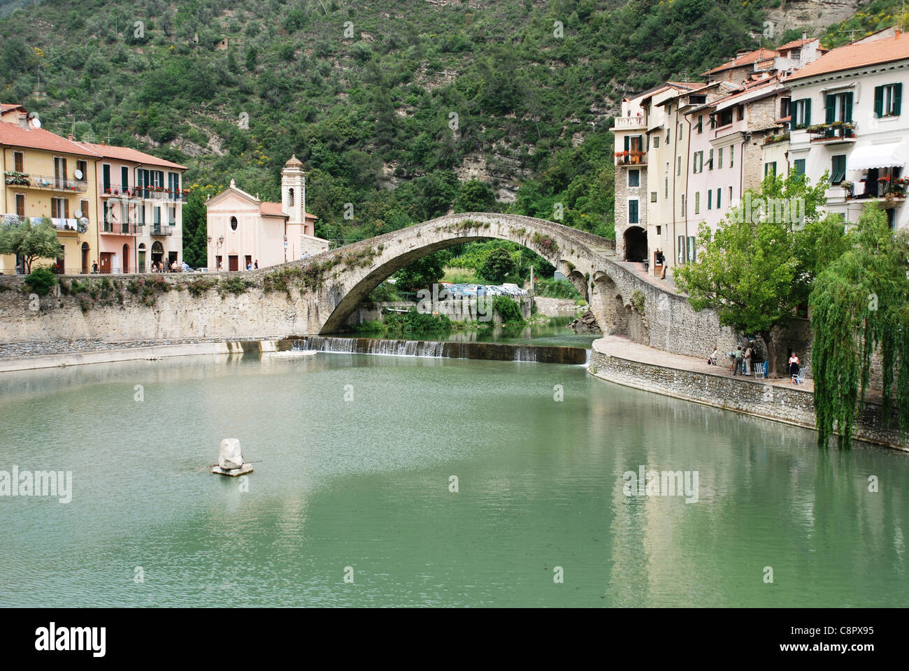 Old stone bridge across river hi-res stock photography and images - Alamy