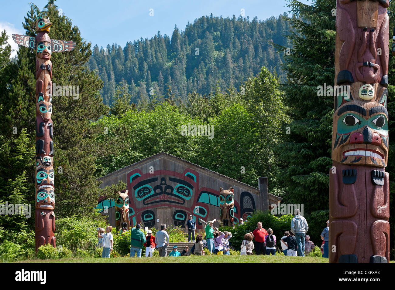 Saxman Totem Park. Ketchikan. Alaska. USA Stock Photo - Alamy
