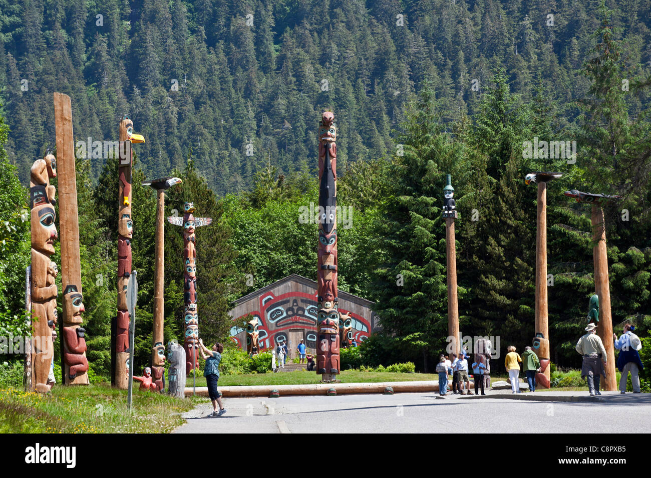 Saxman Totem PArk. Ketchikan. Alaska. USA Stock Photo - Alamy