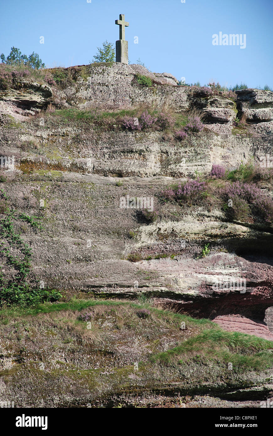 France, cross on clifftop Stock Photo - Alamy