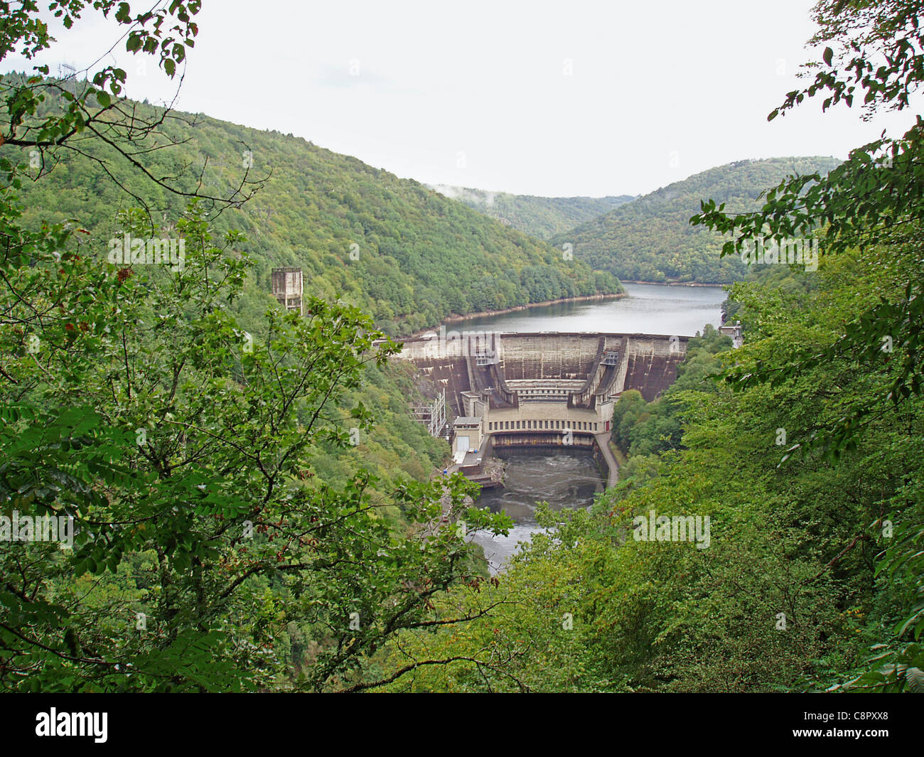 France, Limousin, Chastang Dam on the Dordogne River Stock Photo - Alamy