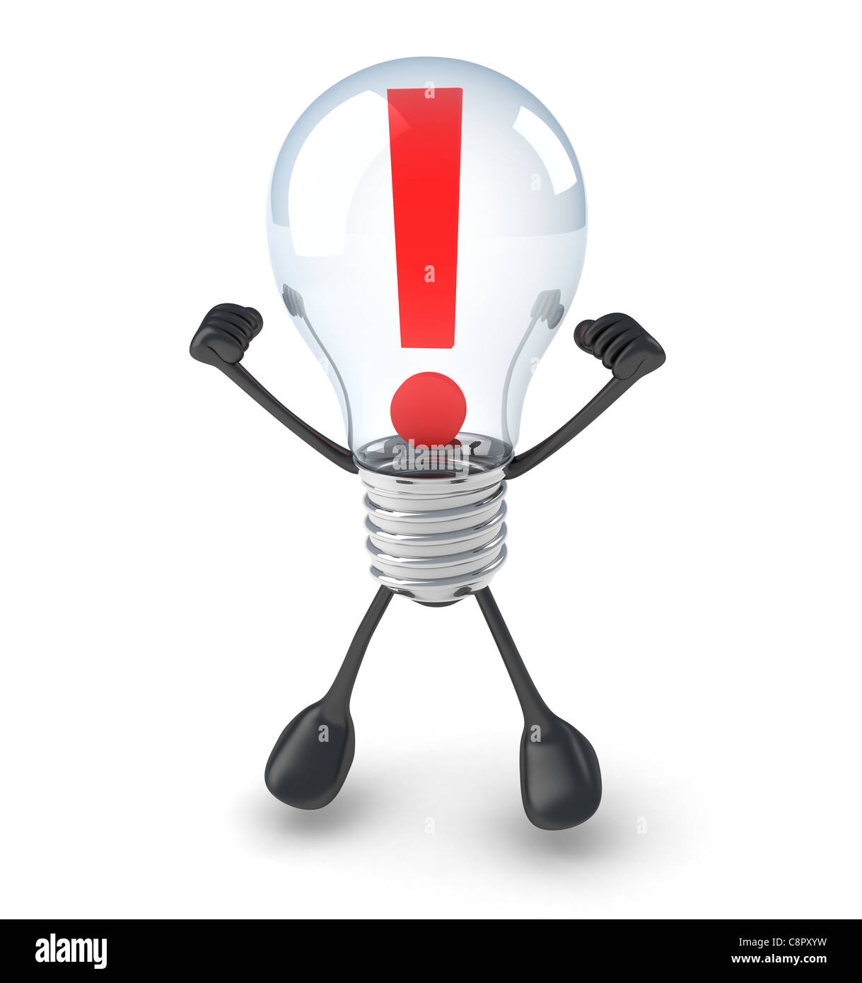 Lamp and exclamation mark (done in 3d Stock Photo - Alamy