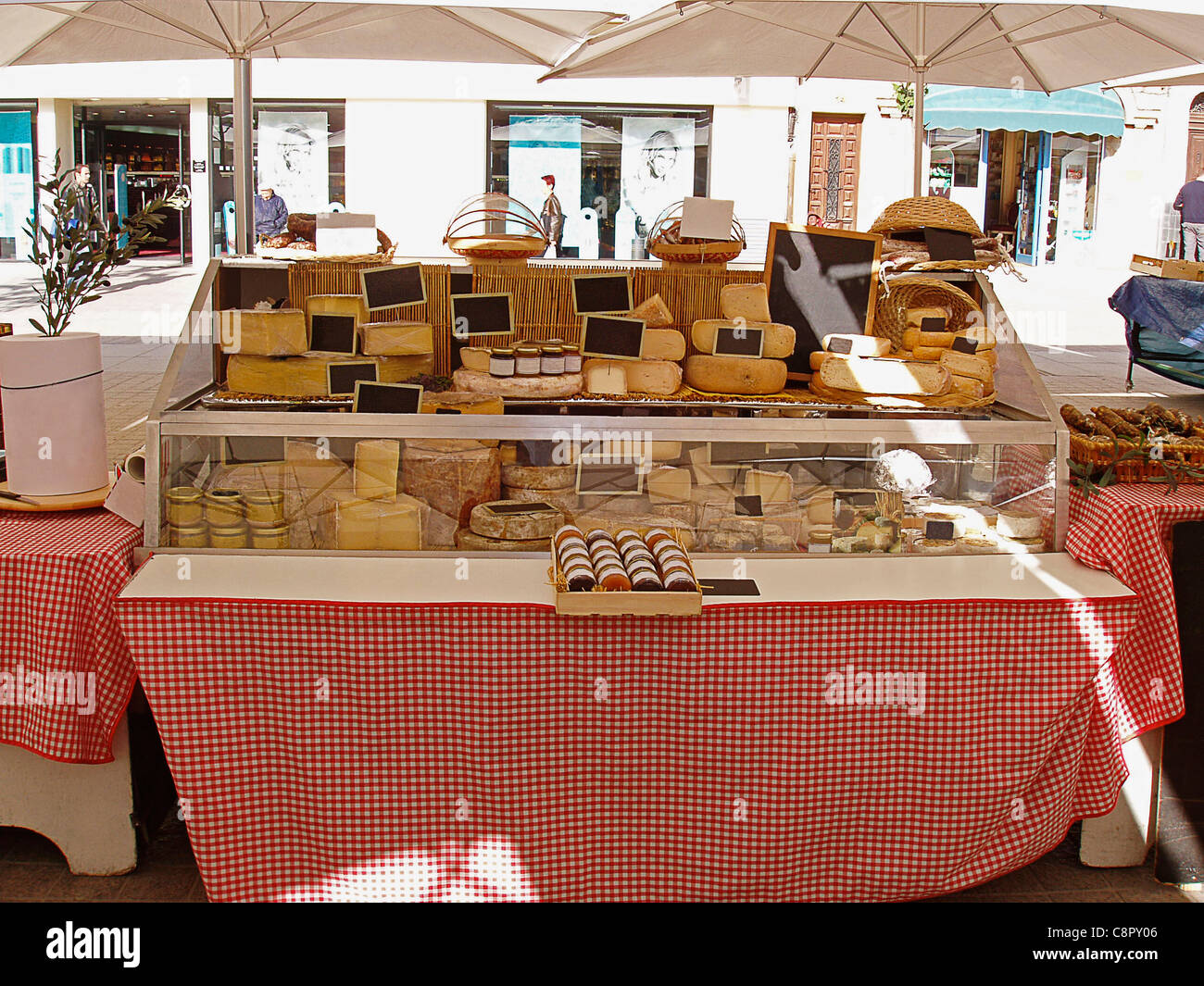 France, cheese stall at market Stock Photo - Alamy