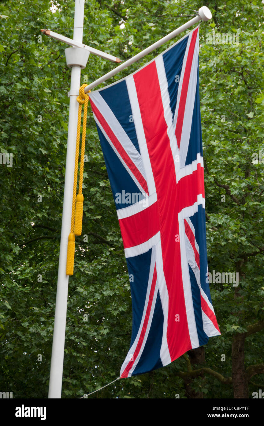 Union jack flag hanging in The Mall,London Stock Photo - Alamy