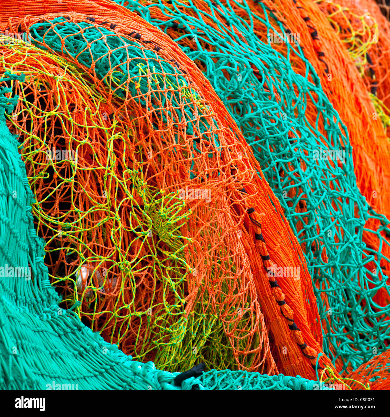 Multi-Coloured Fishing Nets Stock Photo - Alamy