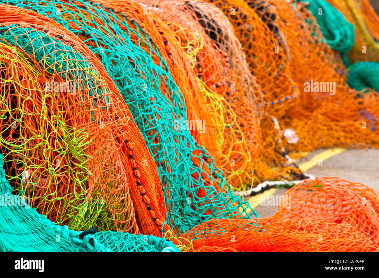 Multi-Coloured Fishing nets Stock Photo - Alamy