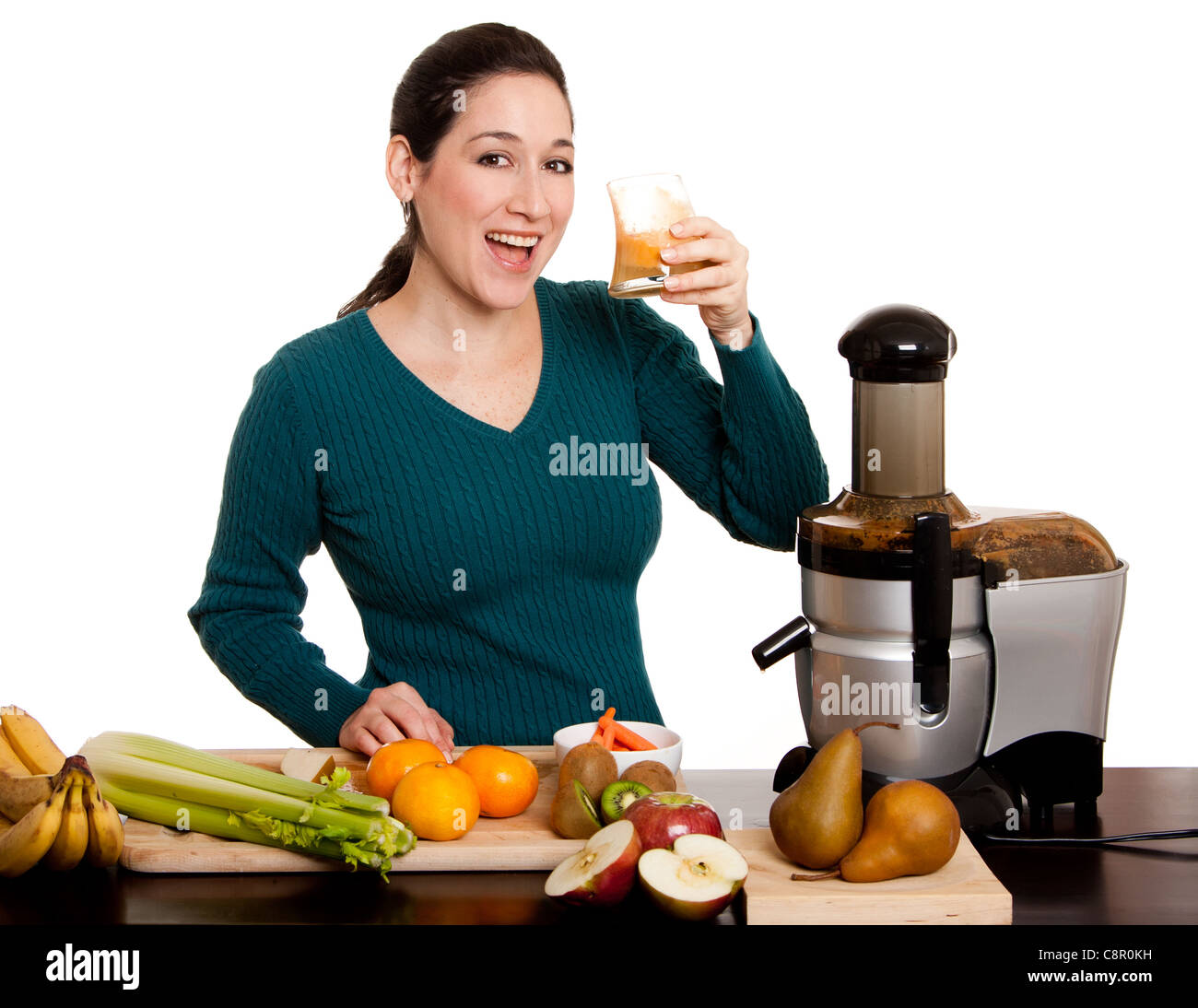 Freshly squeezed organic fruit juice Stock Photo - Alamy