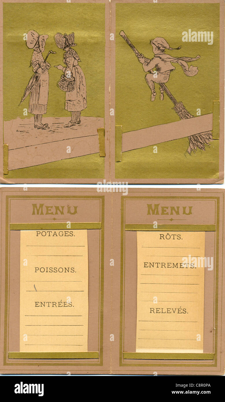 Printer's proof of menu by Kate Greenaway Stock Photo - Alamy