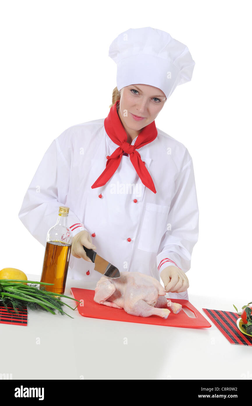 Handsome young chef in uniform Stock Photo - Alamy