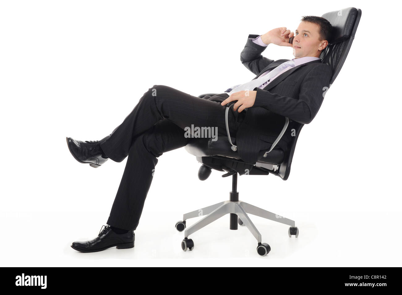 Male worker talking on Cut Out Stock Images & Pictures - Alamy