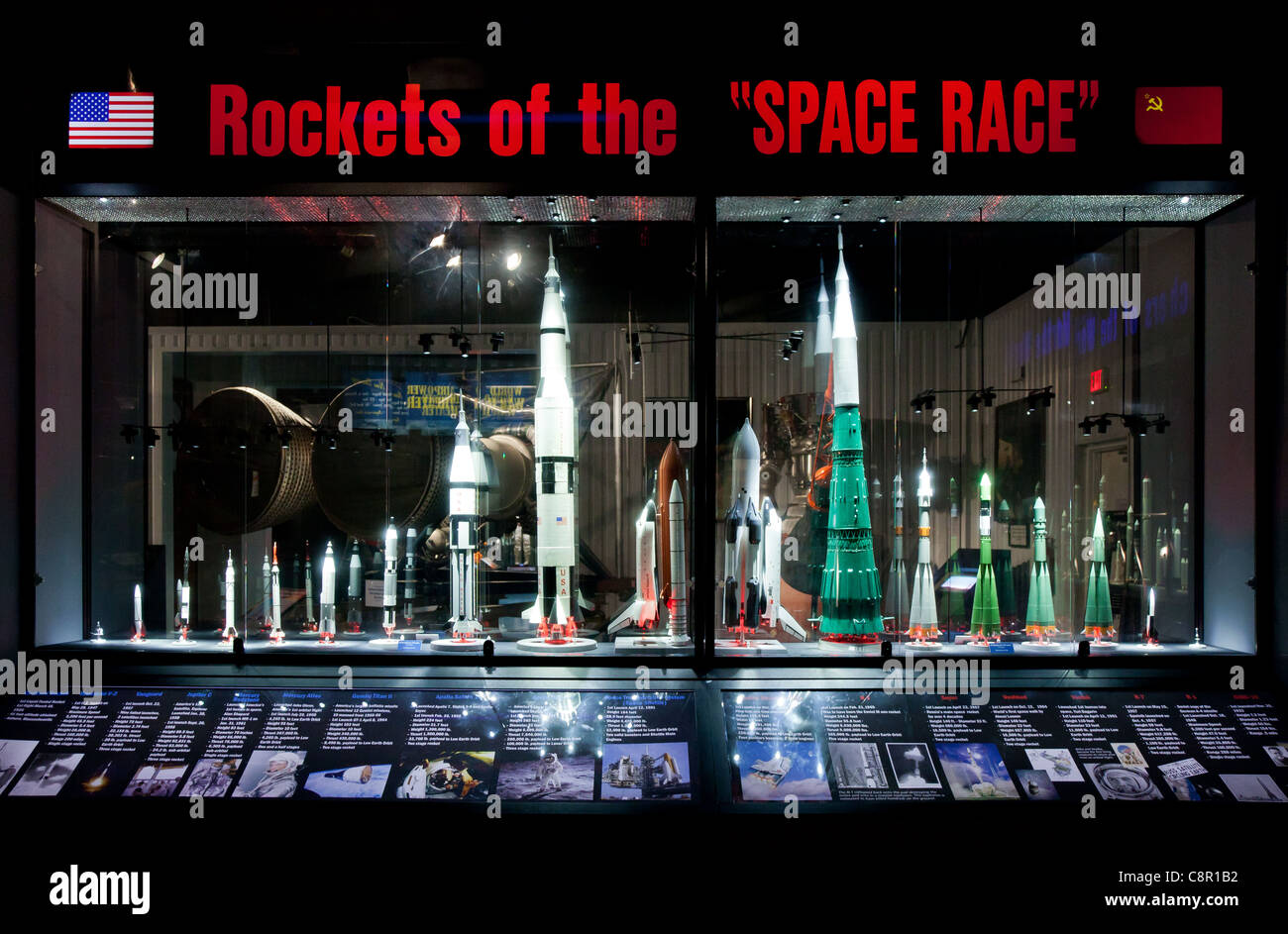 U.S.A. Oklahoma, Route 66, Watherford, rocket models inthe Stafford Air ...